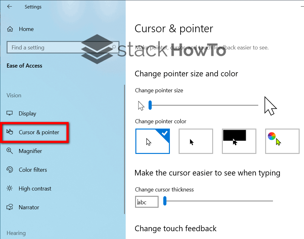 How To Change Cursor Size In Windows 10 StackHowTo