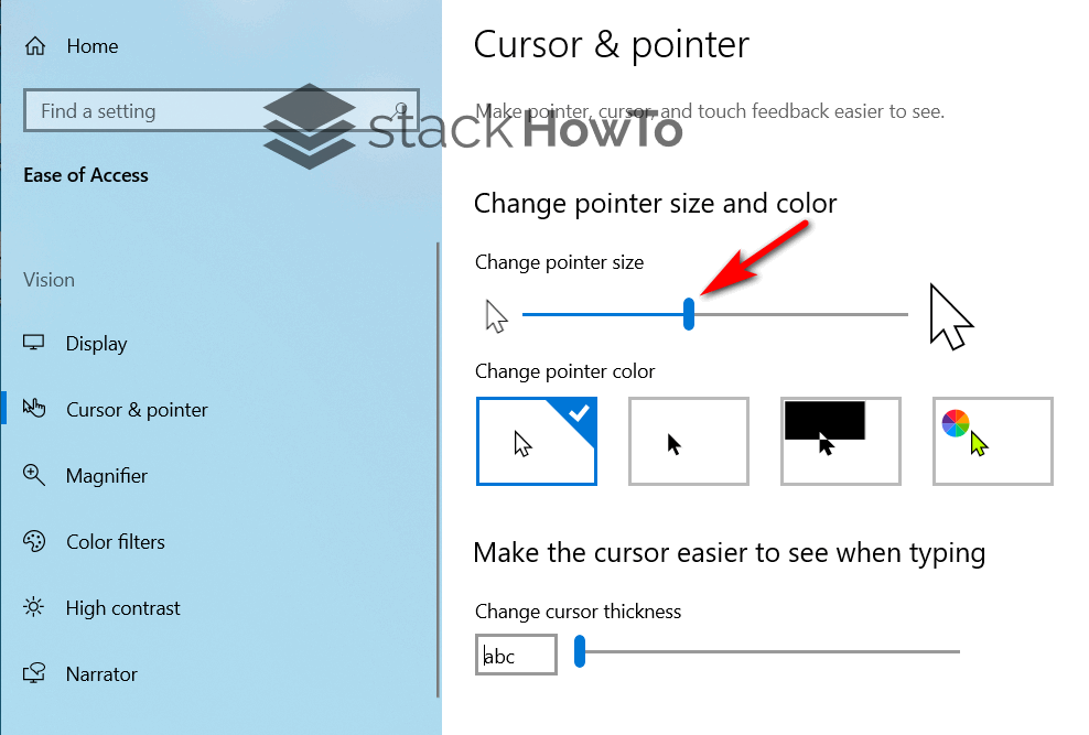 How To Change Cursor Size In Windows 10 StackHowTo